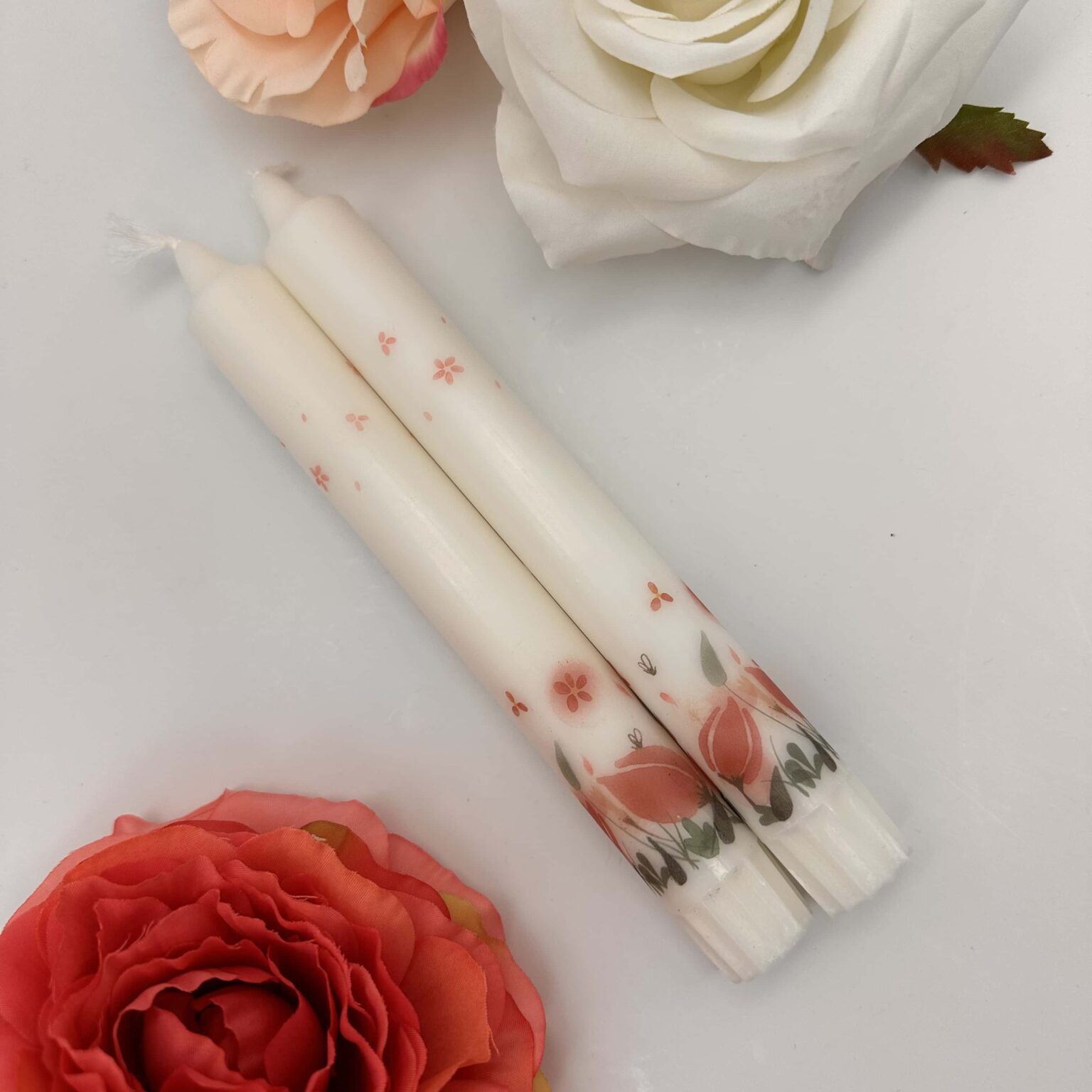 Hochzeitskerze "Glamorous Gold" Symmetry & Leaves - www.fraukerze.com